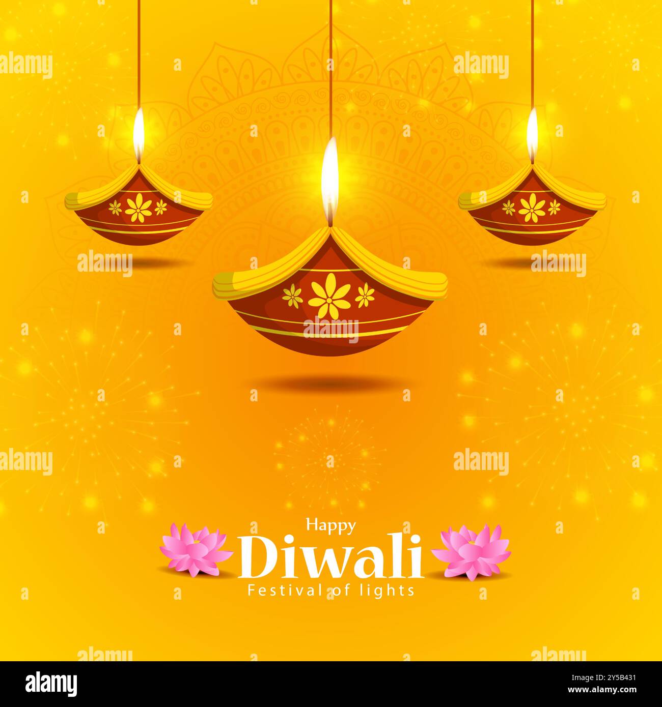 Vector illustration of Happy Diwali social media feed template Stock ...
