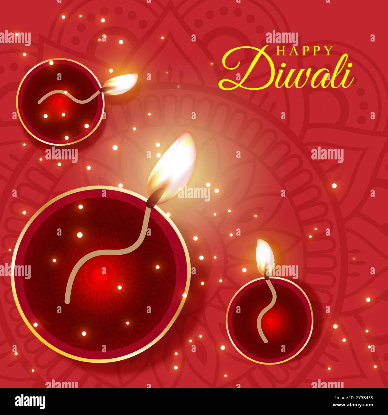 Vector illustration of Happy Diwali social media feed template Stock ...