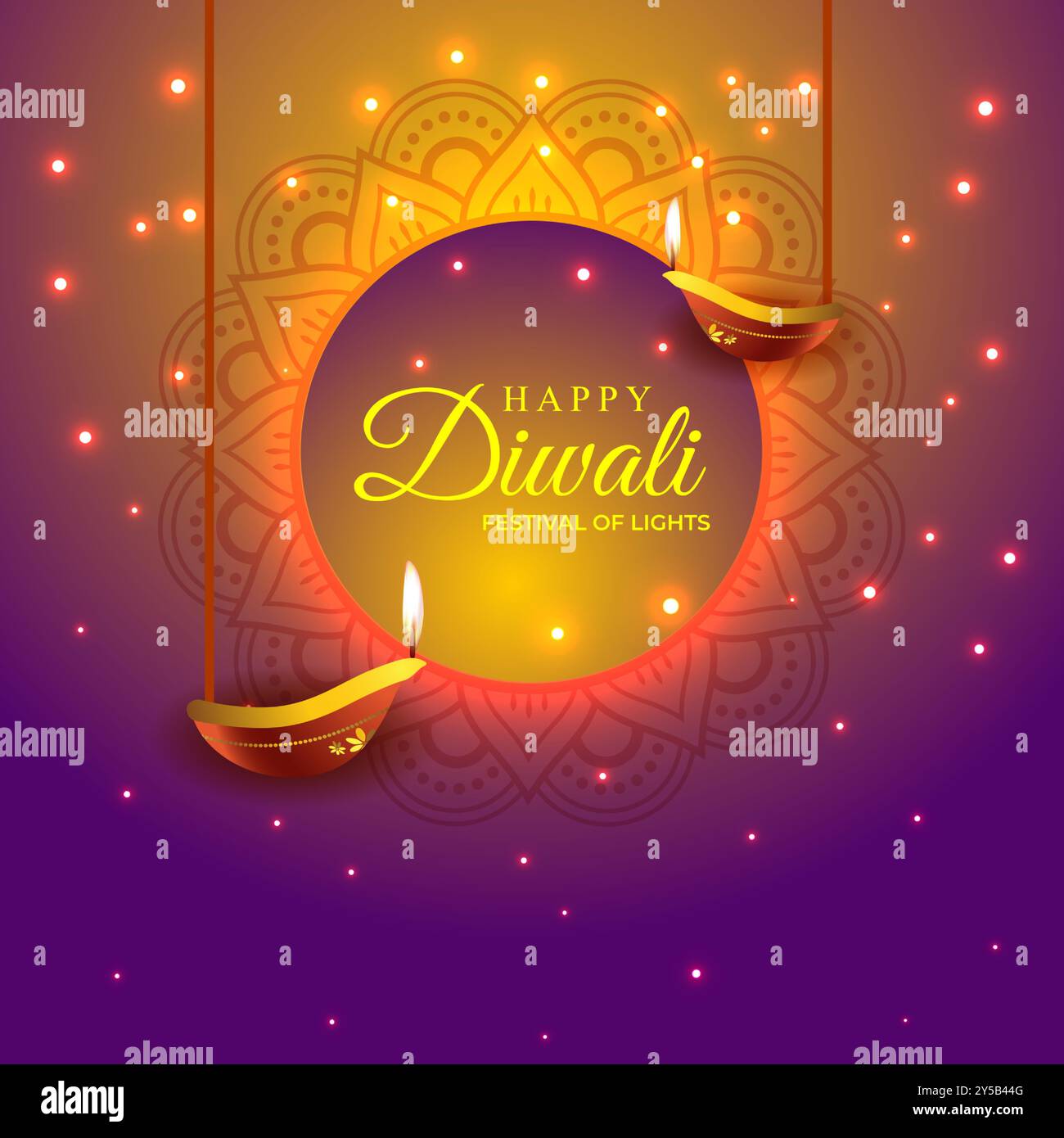 Vector illustration of Happy Diwali social media feed template Stock ...