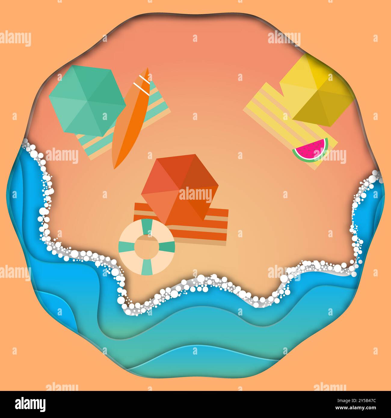 Colorful sea beach waves Stock Vector Images - Alamy