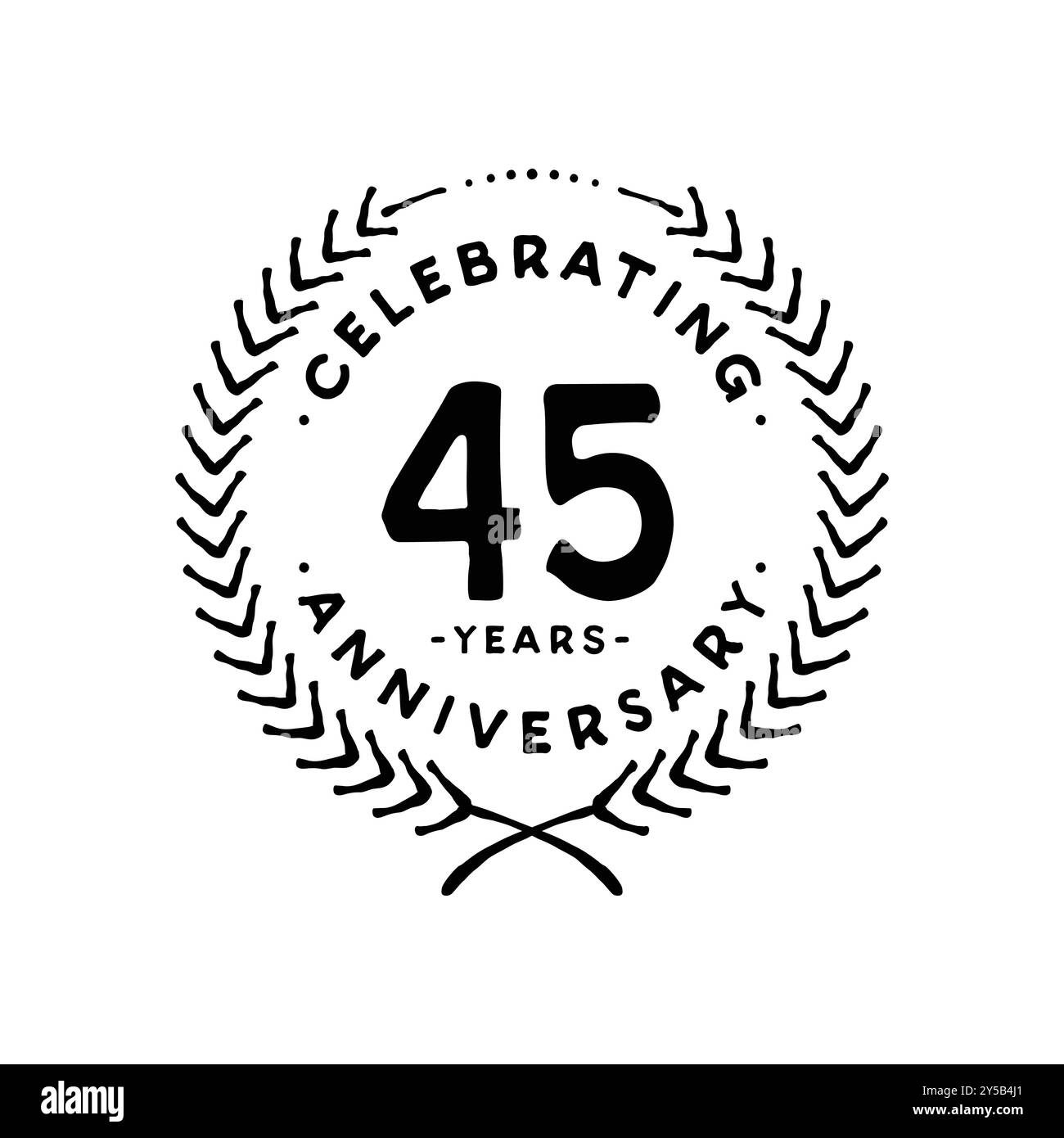 45 years design template. 45th vector and illustration Stock Vector ...