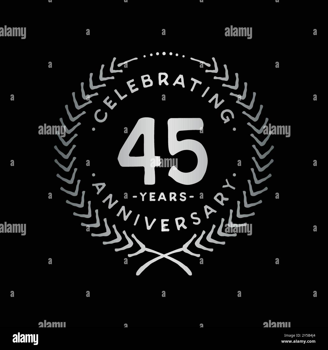 45 years design template. 45th vector and illustration Stock Vector ...