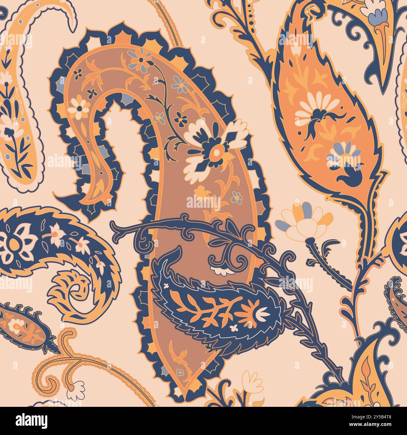 Navy paisley Stock Vector Images - Alamy