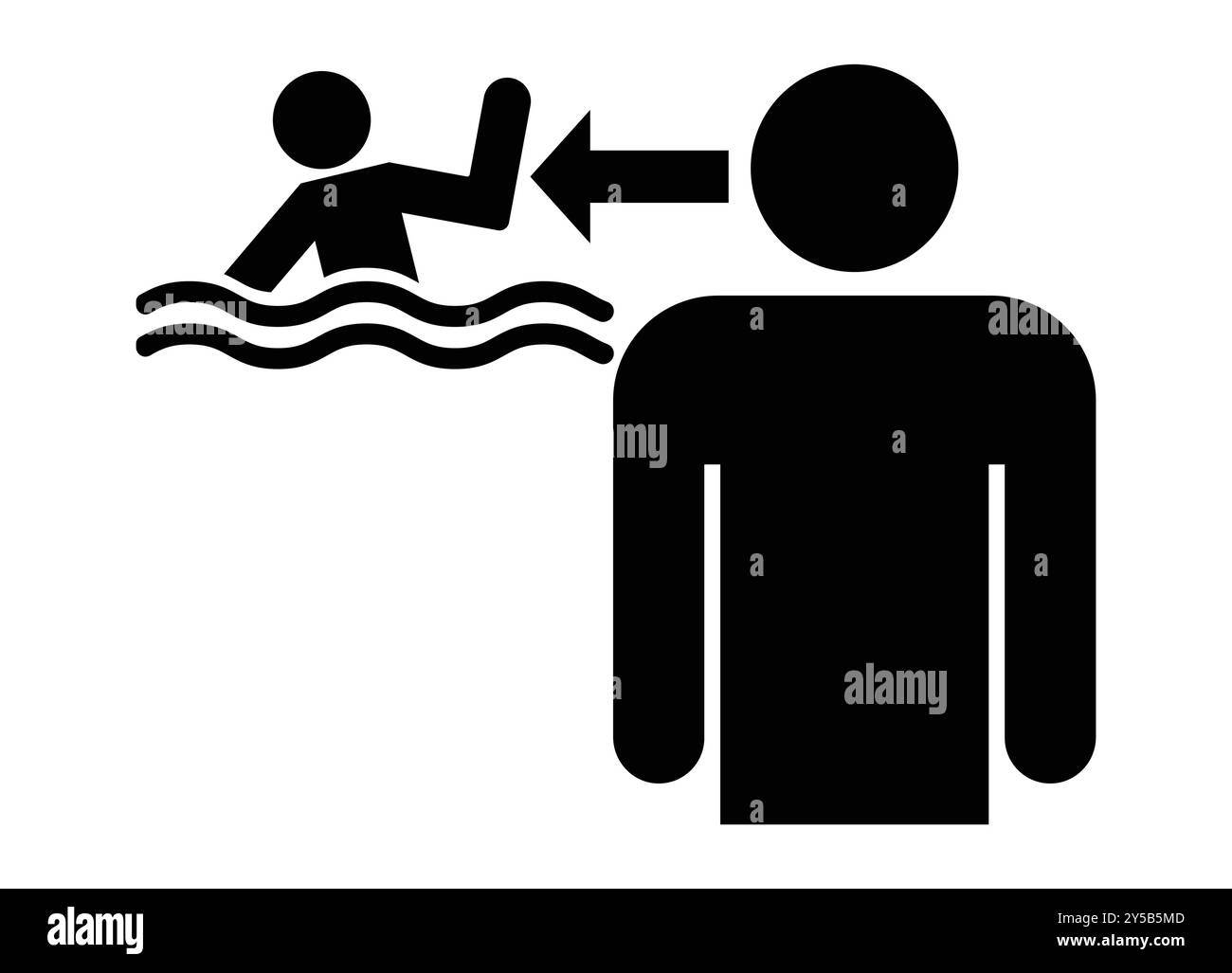 A graphic illustration depicting a lifeguard assisting a swimmer in ...