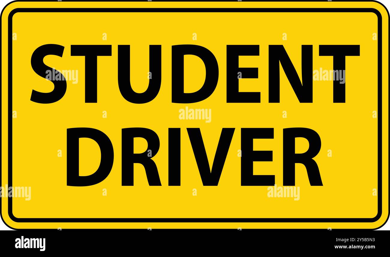 Student Driver Magnetic Car Sign, Student Driver Stock Vector Image ...