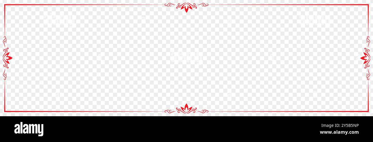Vector illustration of beautiful floral pattern border on transparent ...