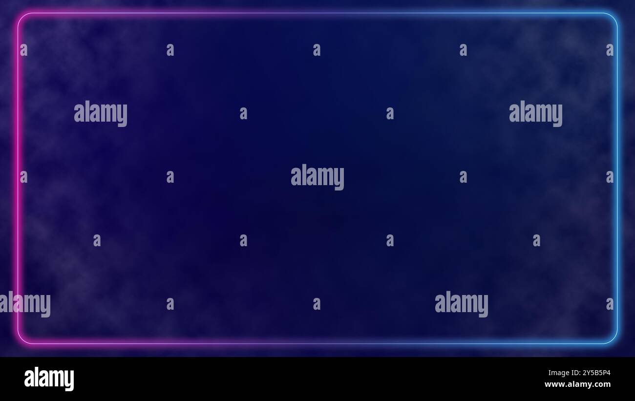 Dark background with neon rectangle. Horizontal background with neon ...