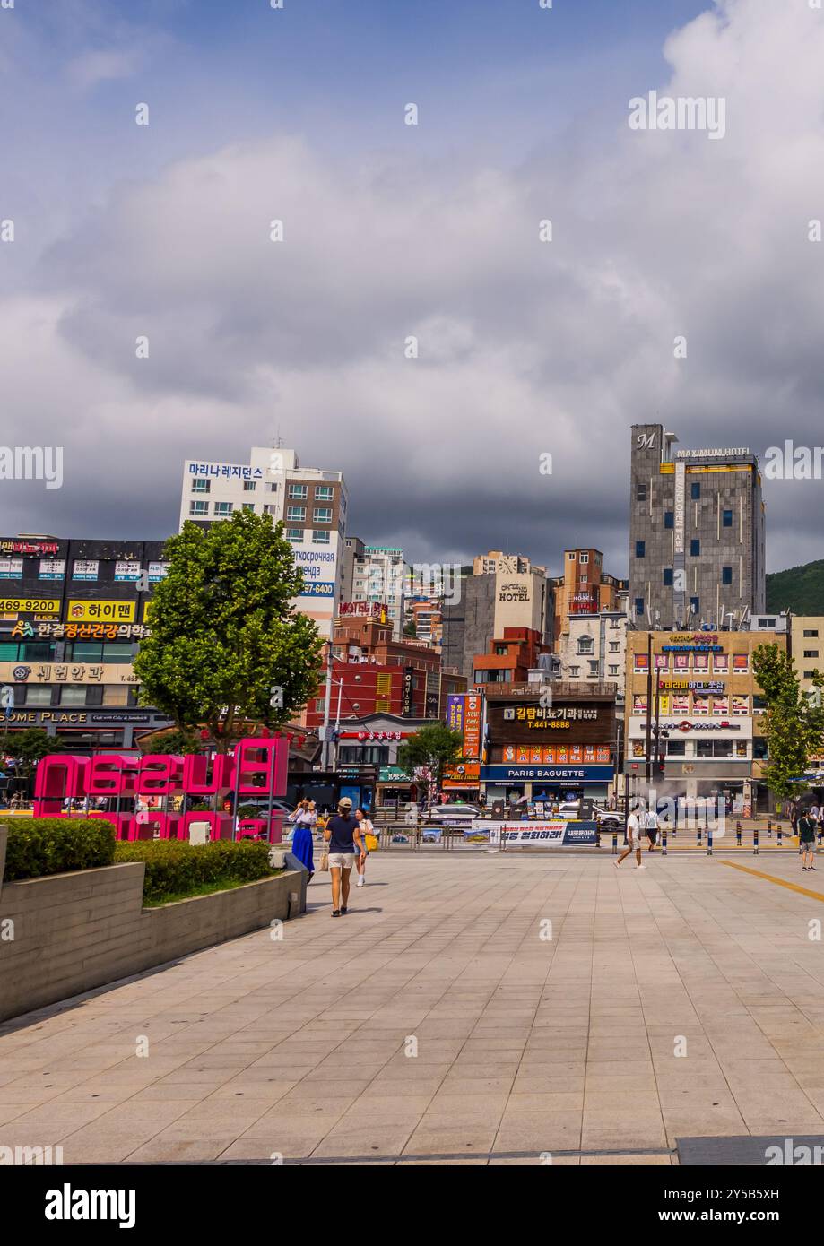 Busan, South Korea - August 27, 2024 - street view of Buildings and ...