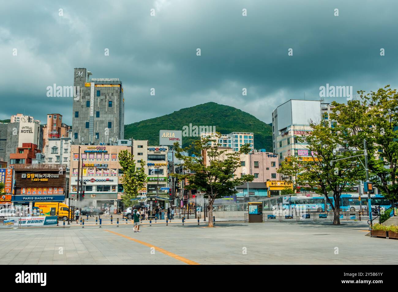 Busan, South Korea - August 27, 2024 - street view of Buildings and ...