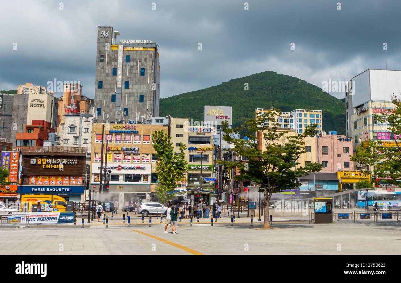 Busan, South Korea - August 27, 2024 - street view of Buildings and ...