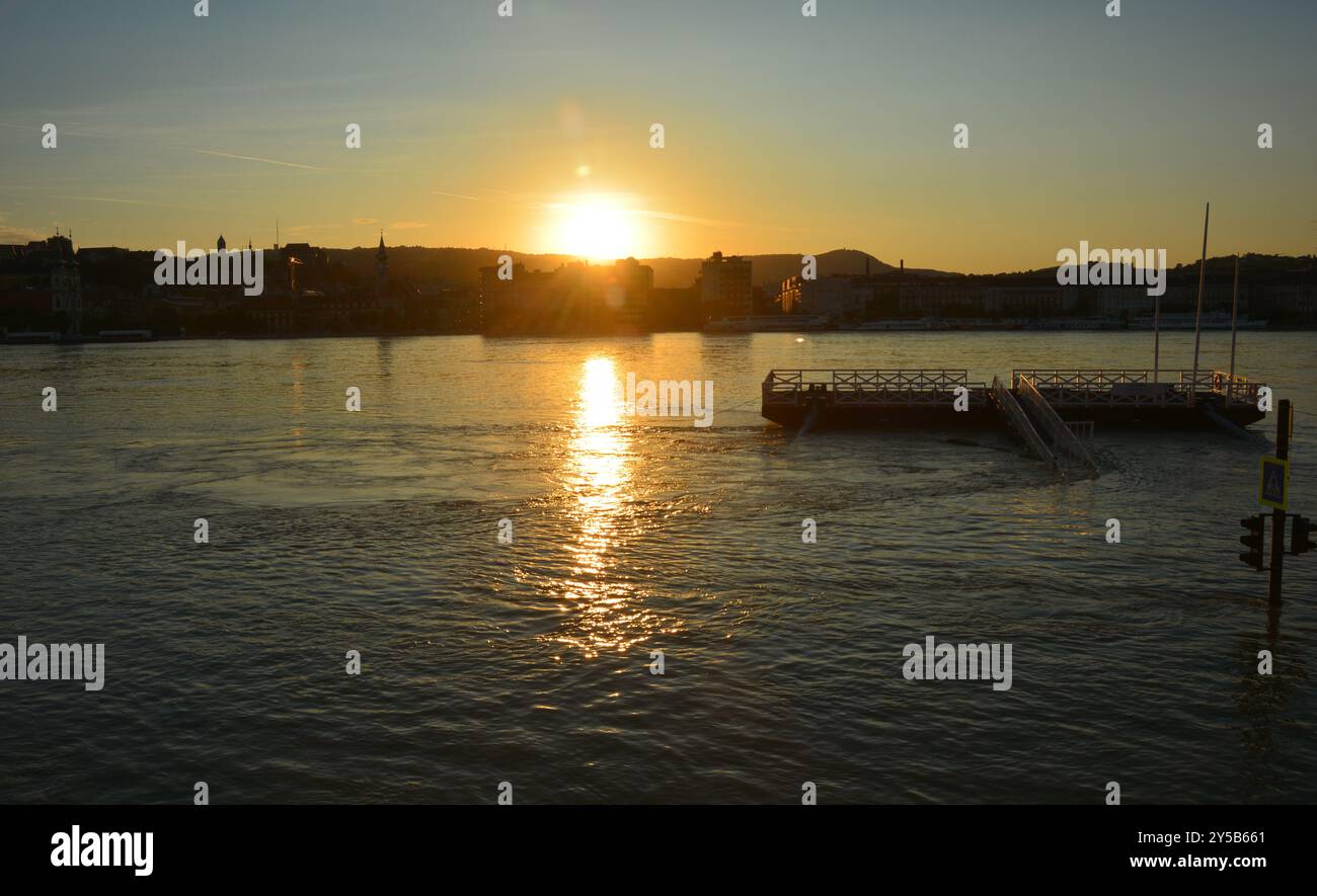 Overflowing Danube River in Budapest, Hungary. Showcasing the worst ...