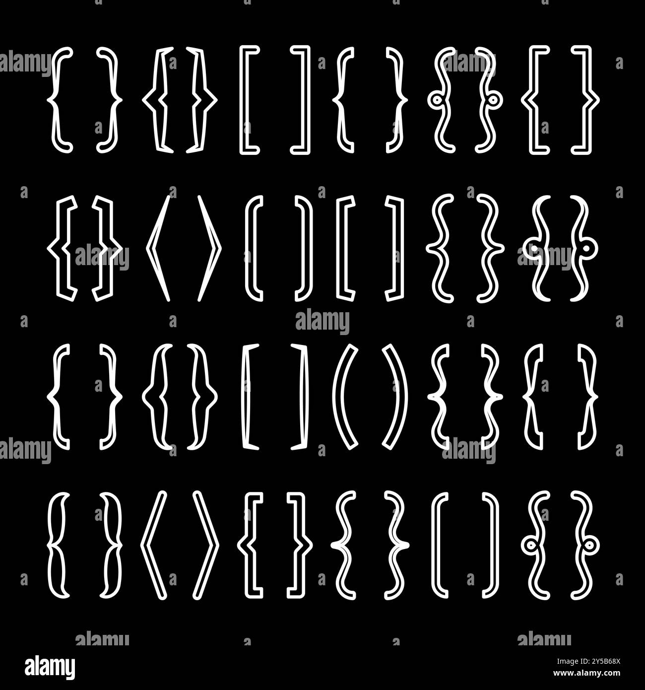 Text brackets collection, black quotation box. Curly, square and corner ...