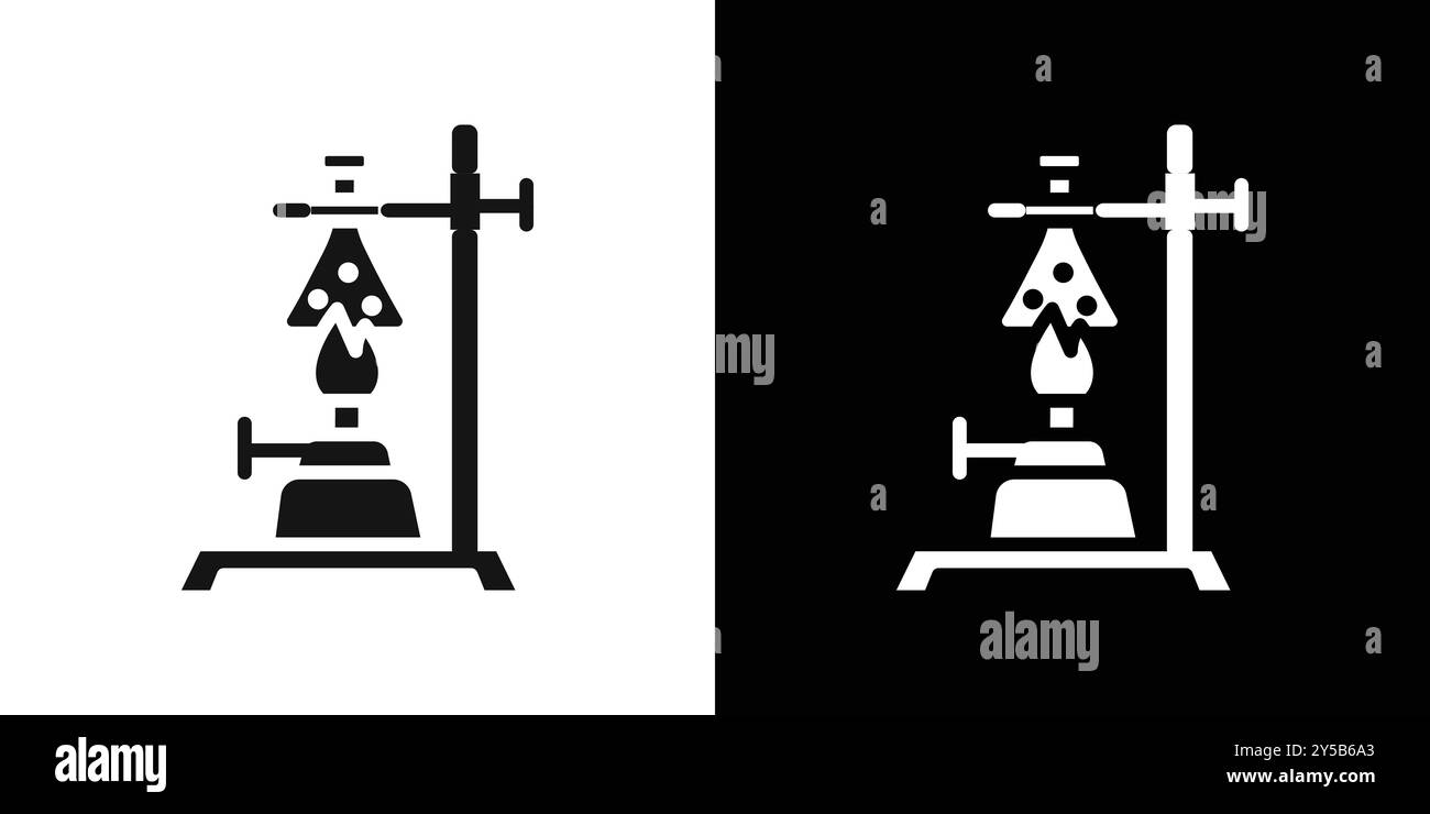 burner boiling chemical icon vector logo set collection or bundle pack ...