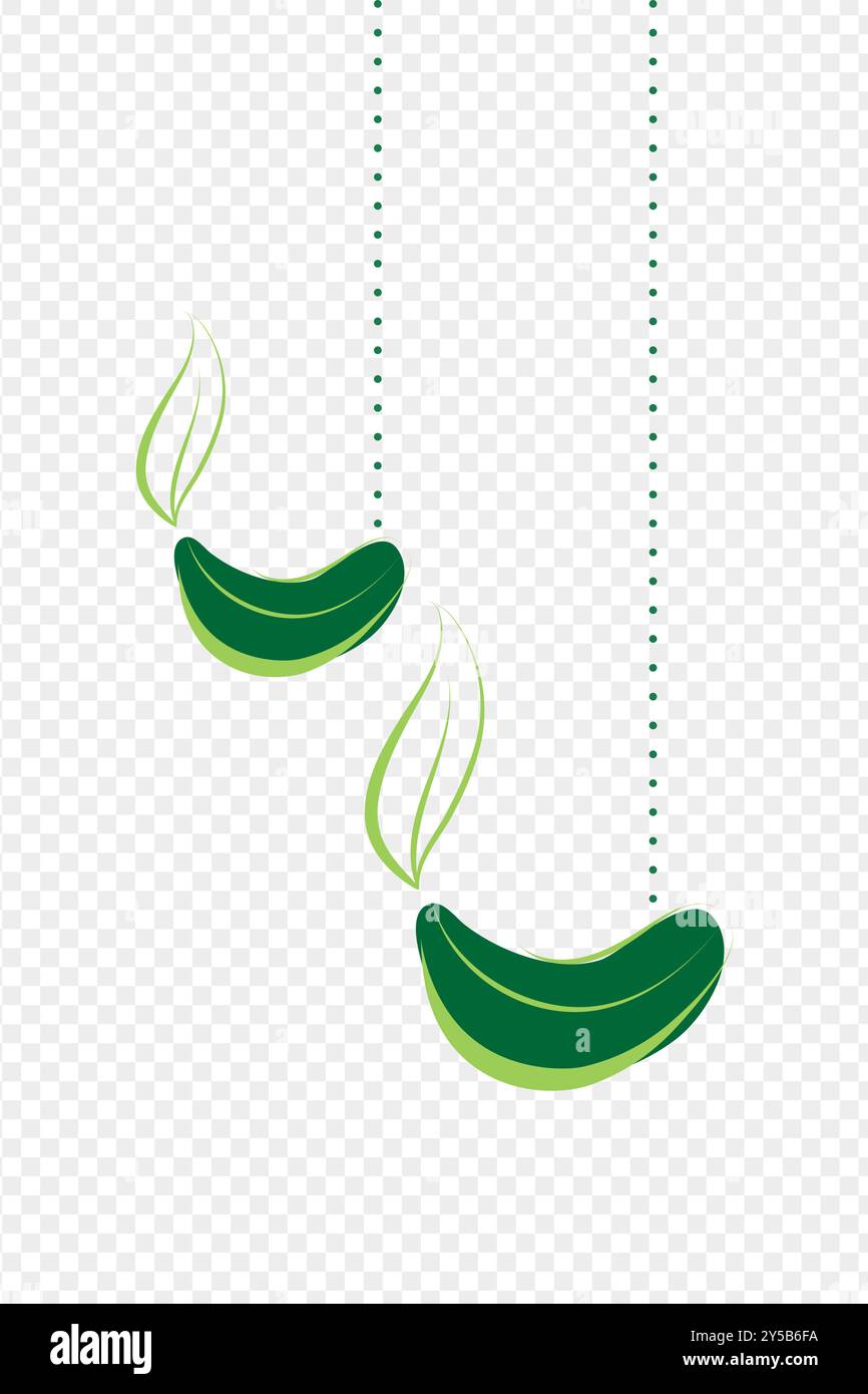 Vector illustration of beautiful hanging green dia pattern on ...