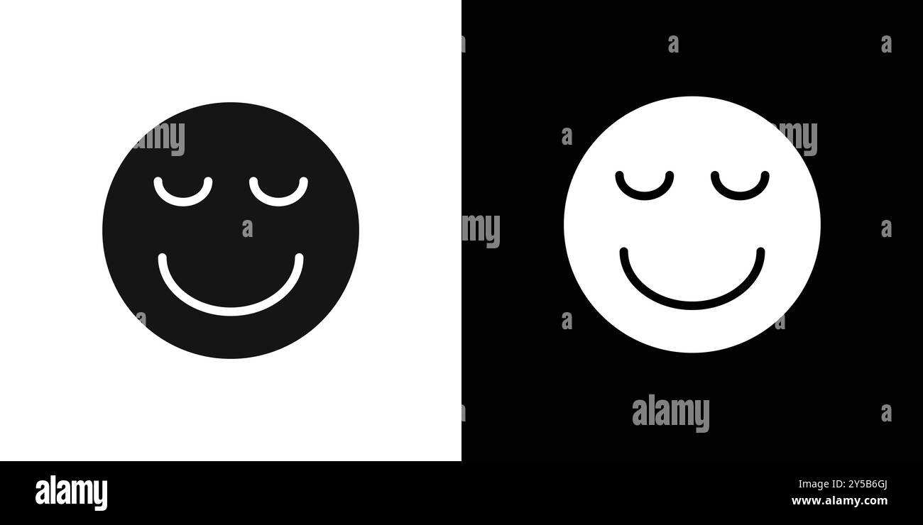 Calm Emoji icon vector logo set collection or bundle pack group Stock ...