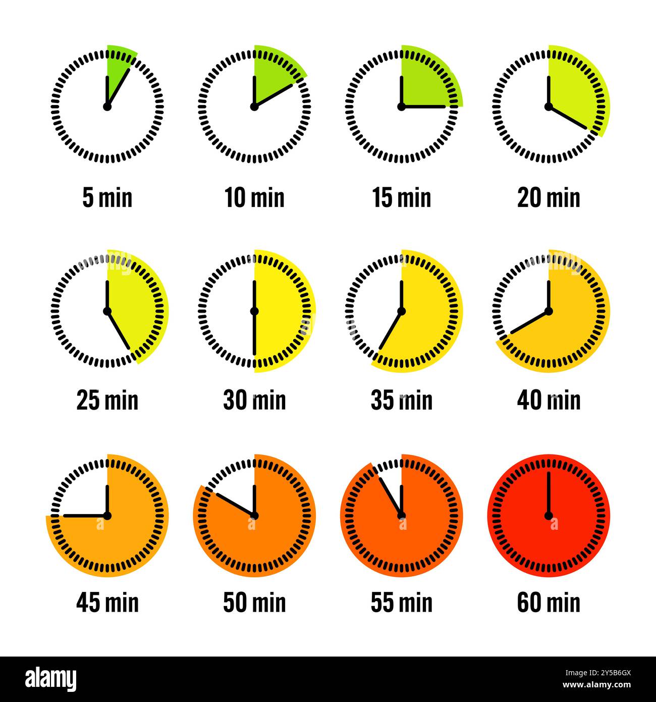 Simple stopwatch icons. Colorful chronometer, time counter with dial ...
