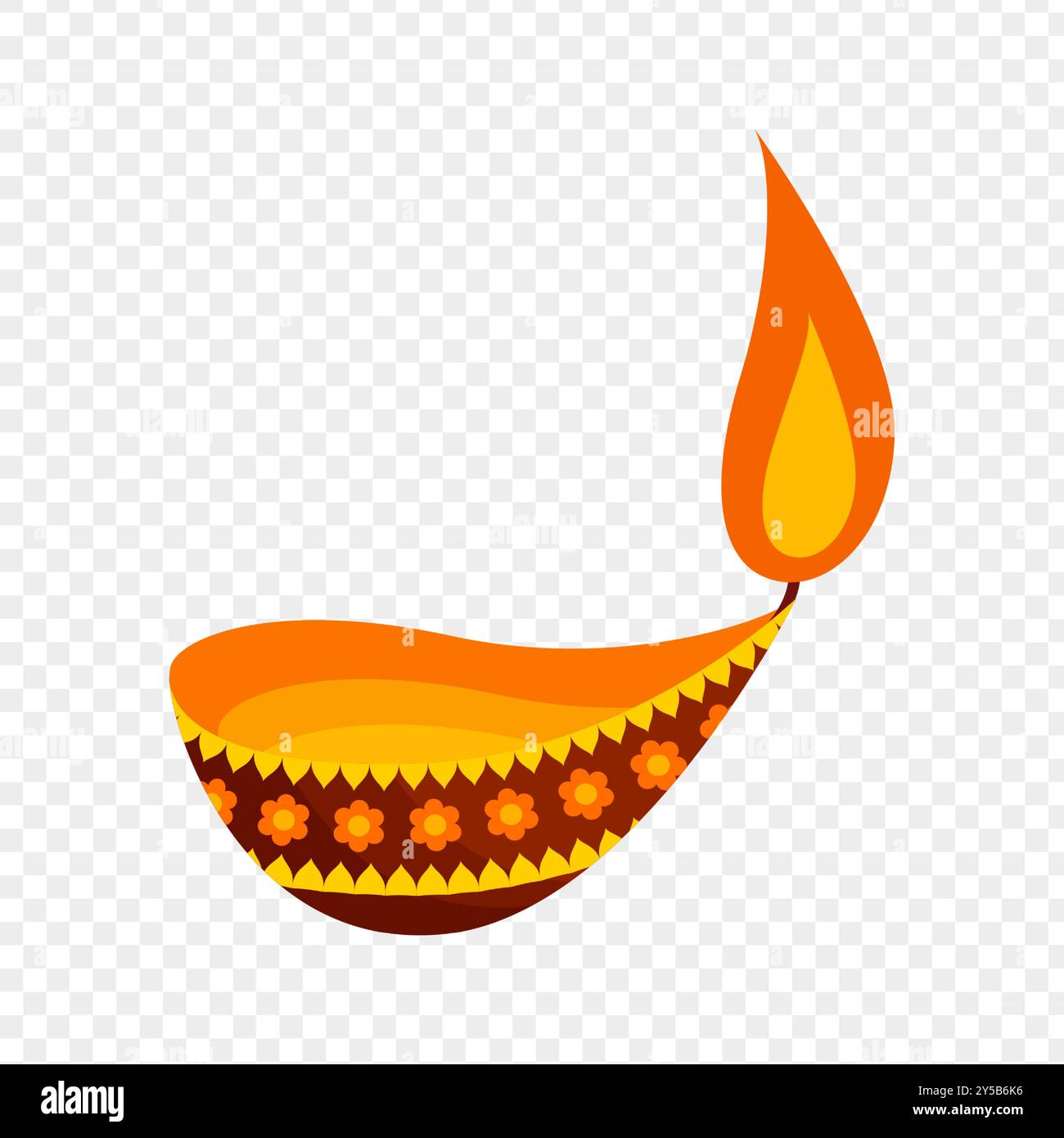 Vector illustration of beautiful diya on transparent background Stock ...