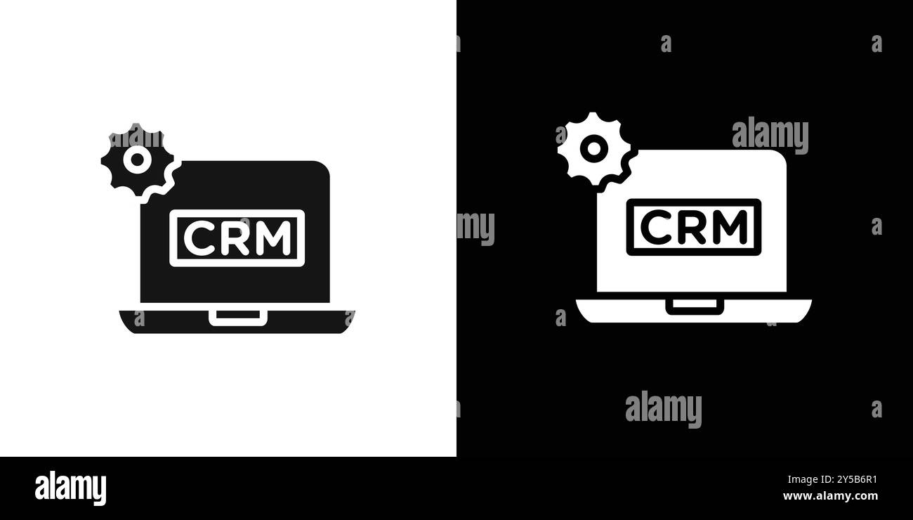 crm icon vector logo set collection or bundle pack group Stock Vector ...