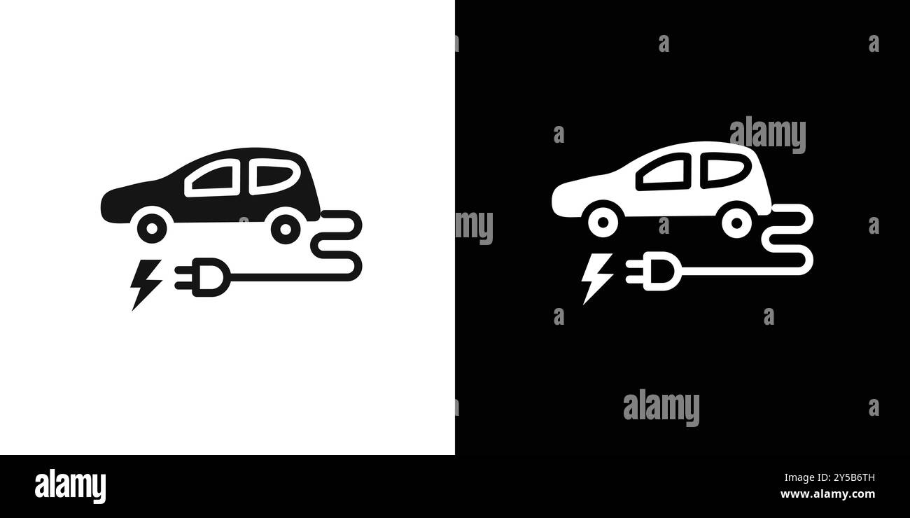 Electric vehicle icon vector logo set collection or bundle pack group ...