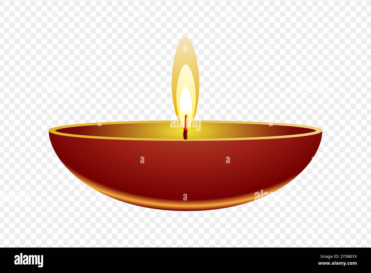 Vector illustration of beautiful diya on transparent background Stock ...