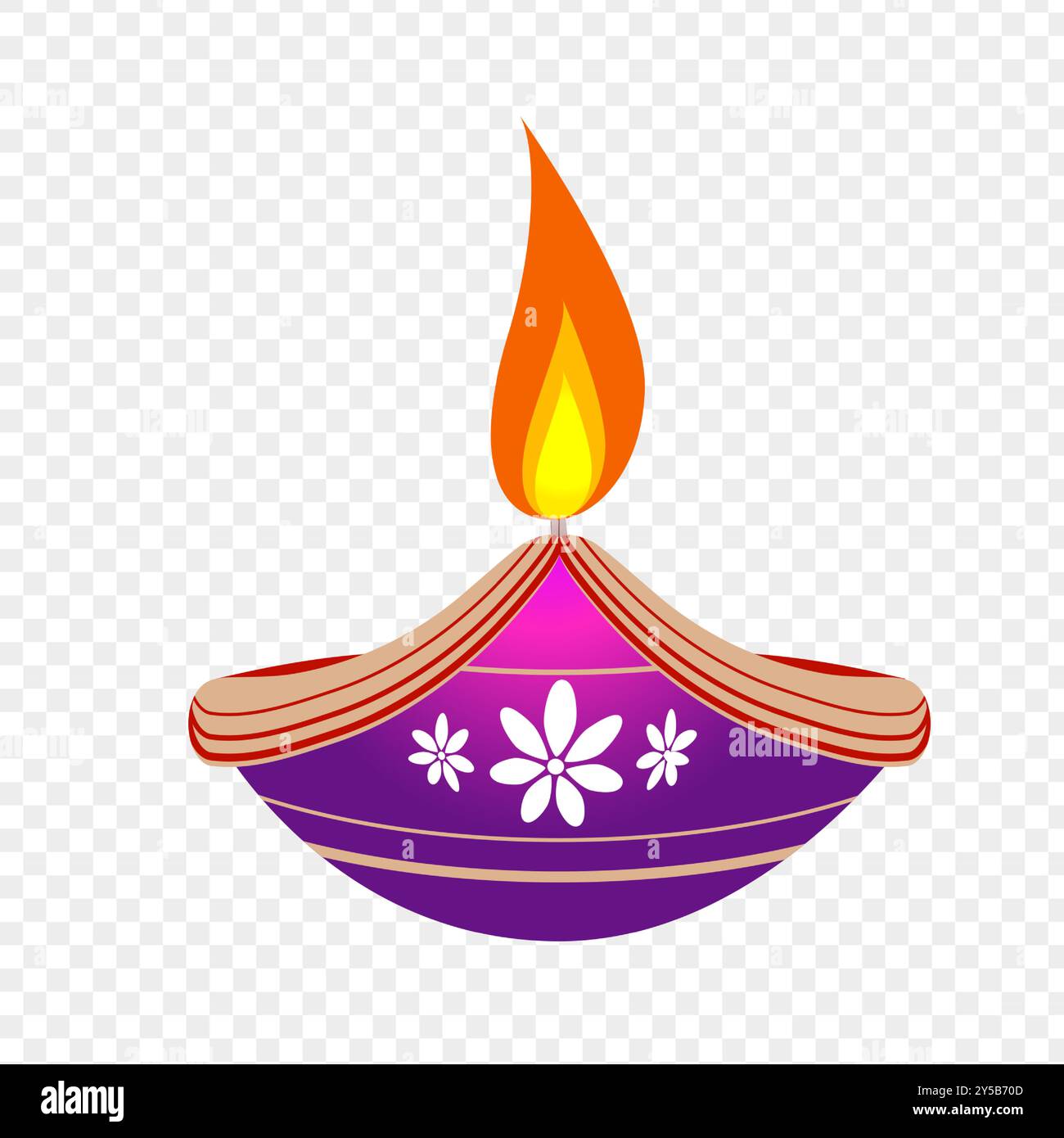 Vector illustration of beautiful diya on transparent background Stock ...