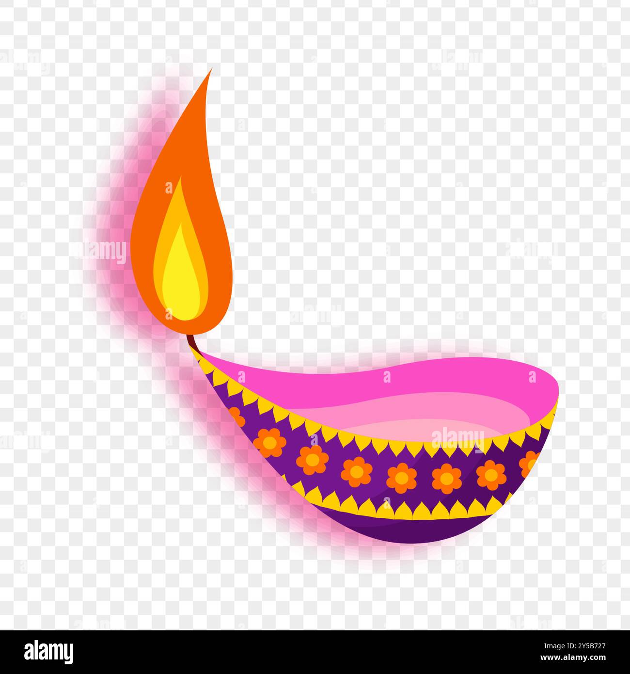 Vector illustration of beautiful diya on transparent background Stock ...