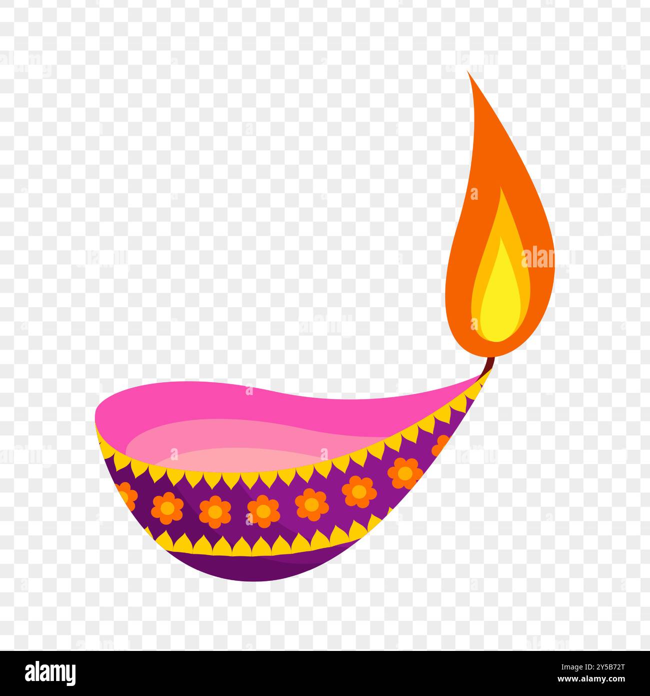 Vector illustration of beautiful diya on transparent background Stock ...