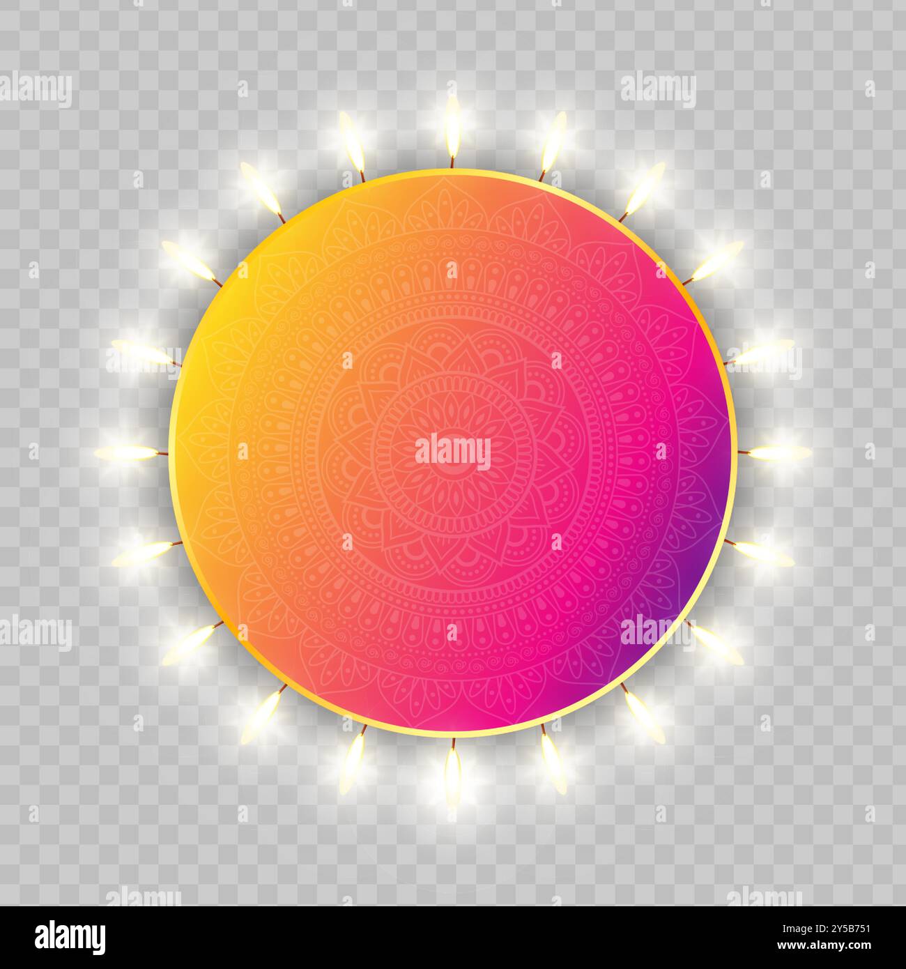 Vector illustration of beautiful mandala pattern on transparent ...