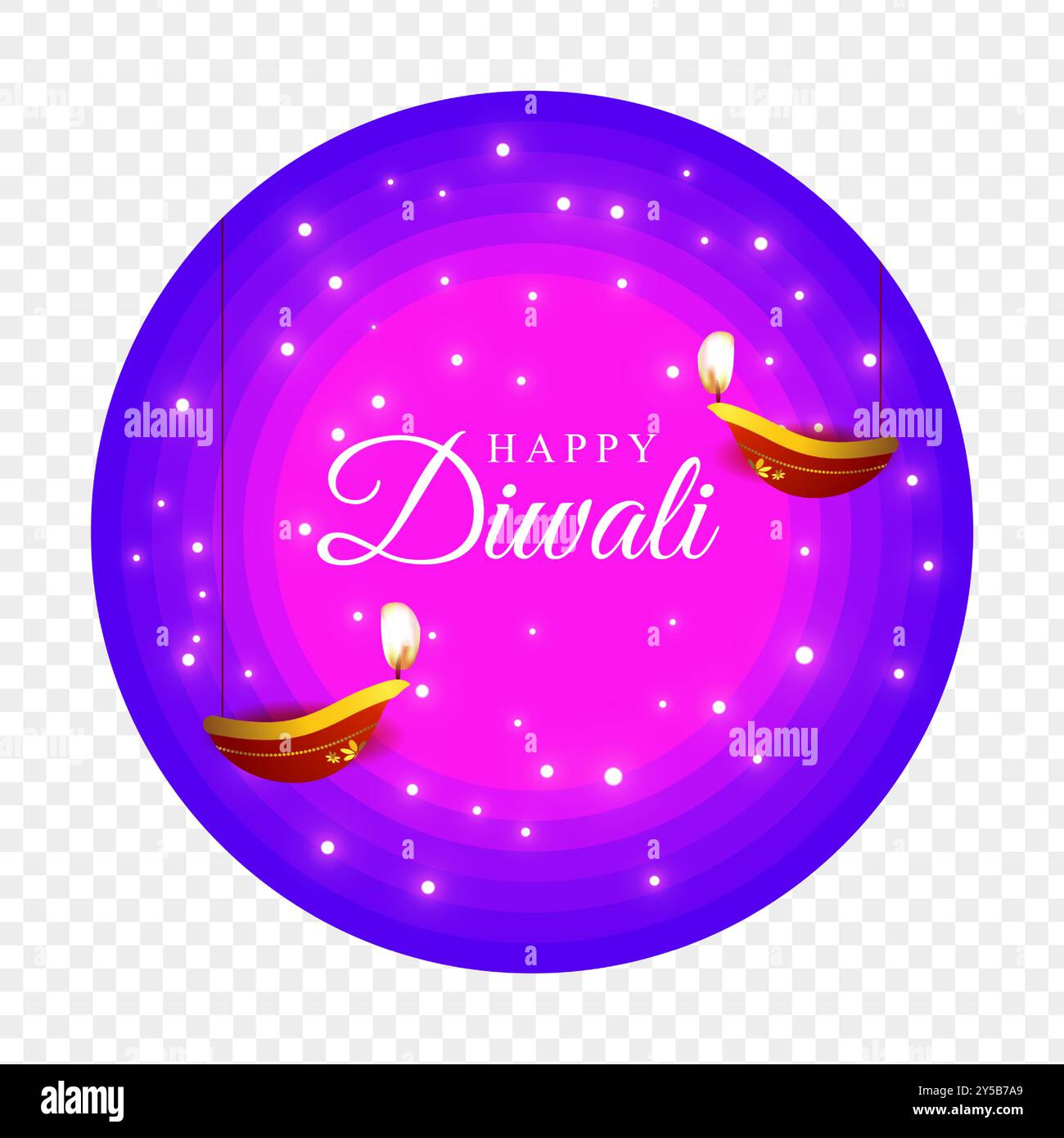 Vector illustration of Happy Diwali element on transparent background ...