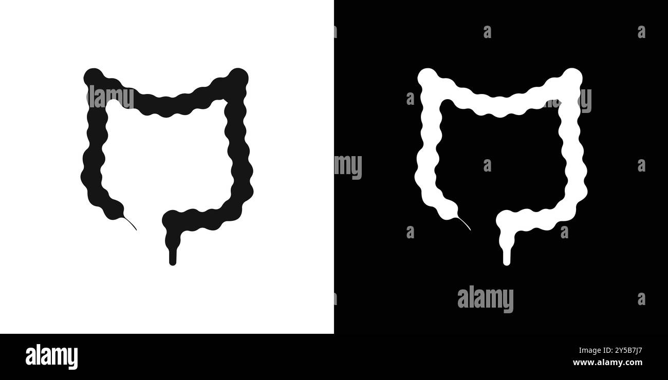 Large intestine icon vector logo set collection or bundle pack group ...