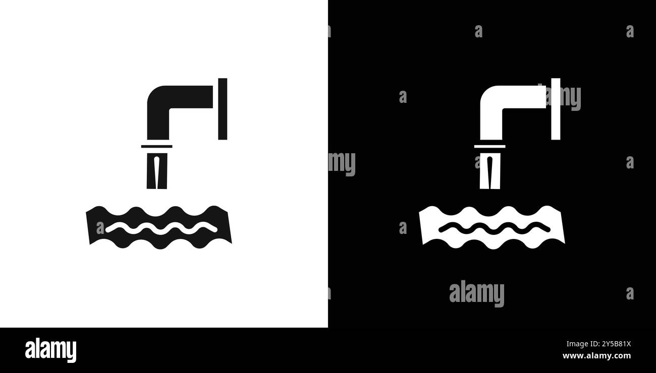 Water supply drain icon vector logo set collection or bundle pack group ...