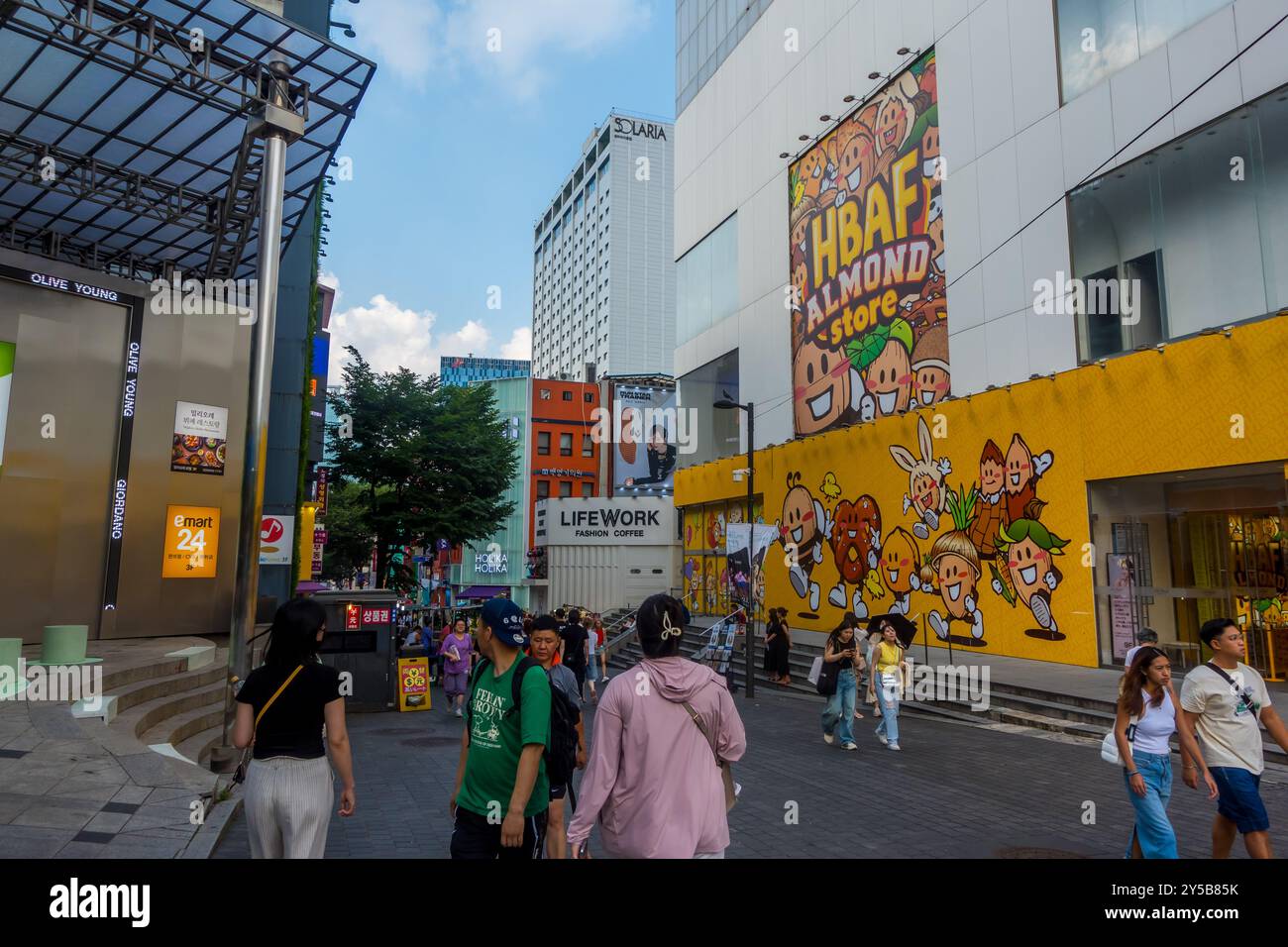 Seoul, Korea - August 25, 2024 - street photography of shops and people ...