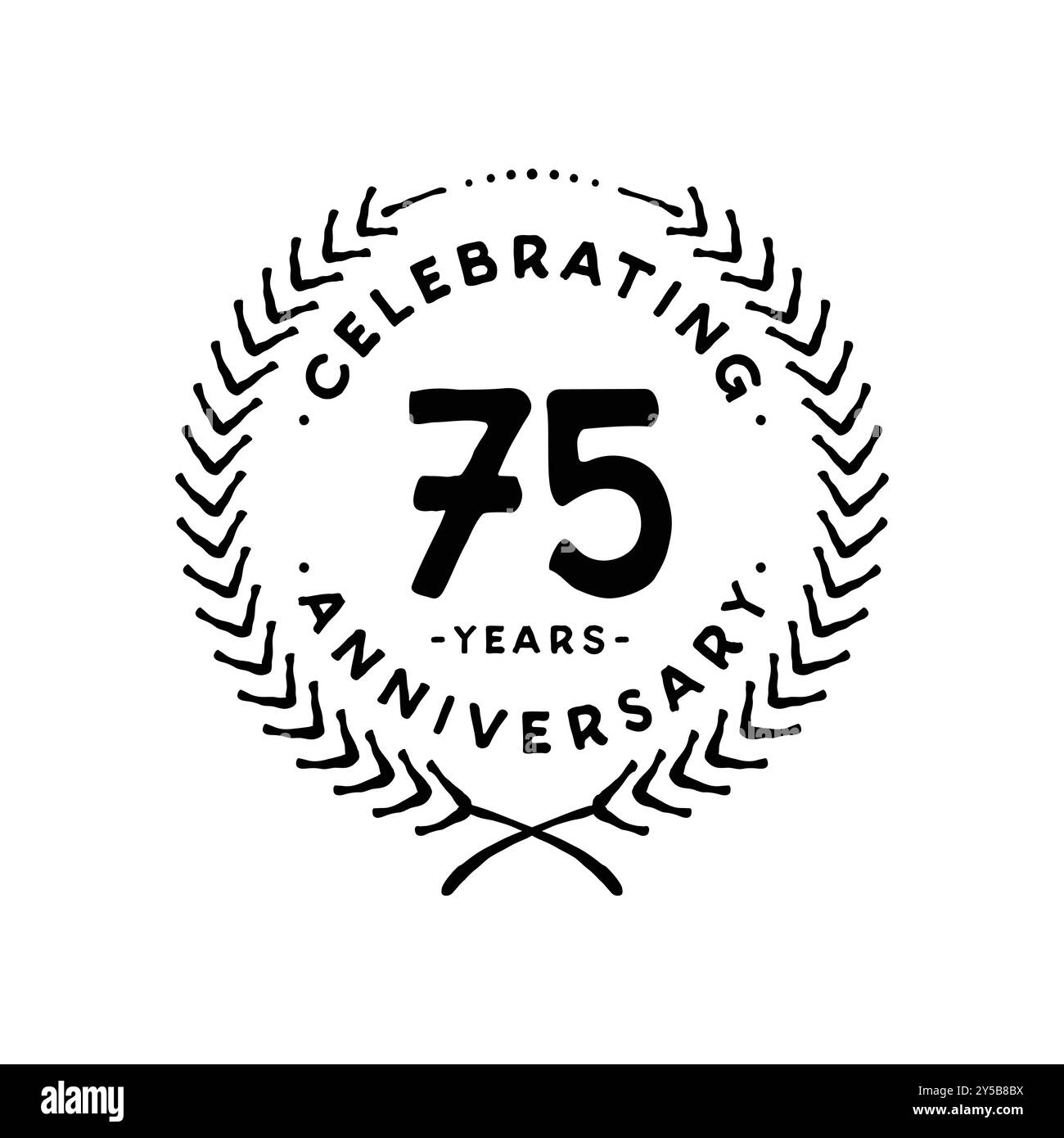 75 years design template. 75th vector and illustration Stock Vector ...