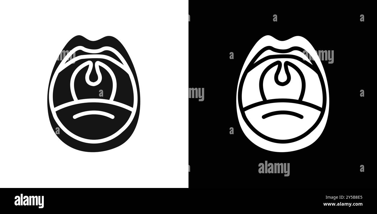 Throat oral mouth icon vector logo set collection or bundle pack group ...