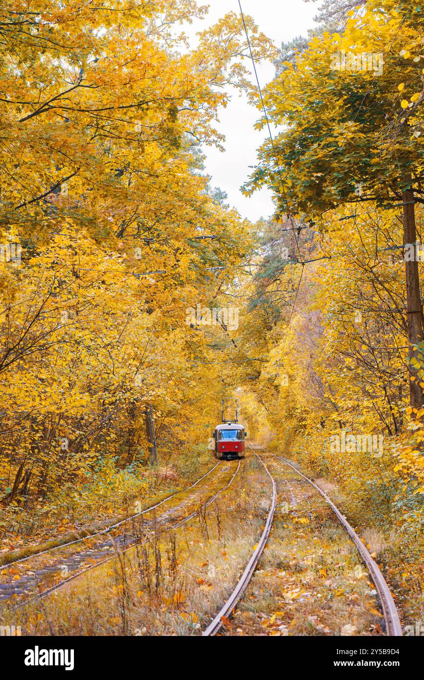 Colorful red tram through hi-res stock photography and images - Alamy