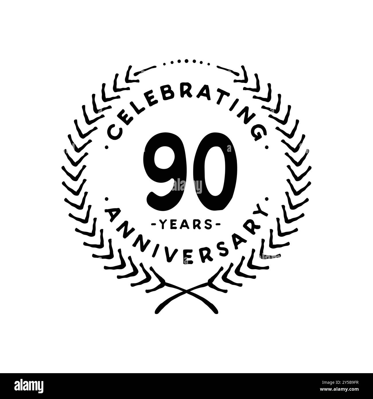 90 years design template. 90th vector and illustration Stock Vector ...