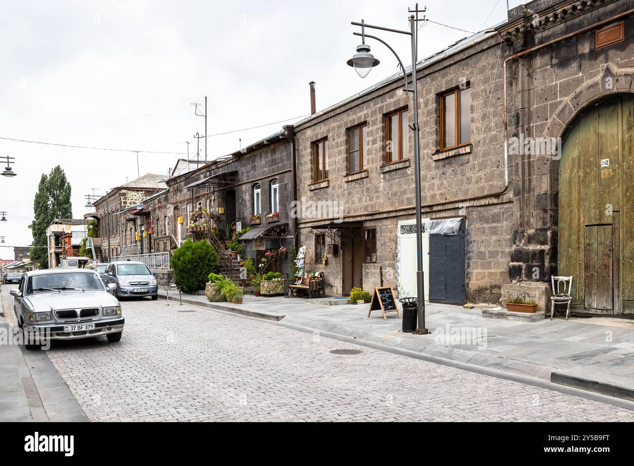 Gyumri, Armenia - July 19, 2024: view street in old town of Gyumri city ...