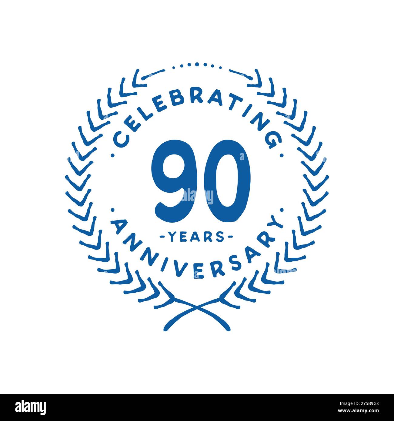 90 years design template. 90th vector and illustration Stock Vector ...