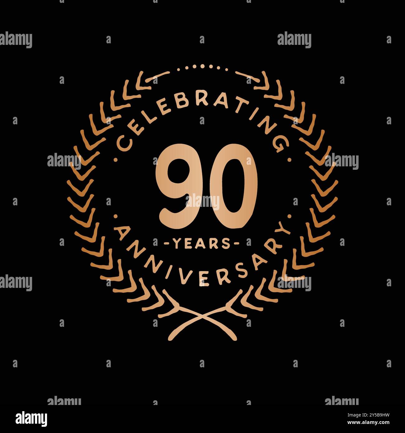 90 years design template. 90th vector and illustration Stock Vector ...