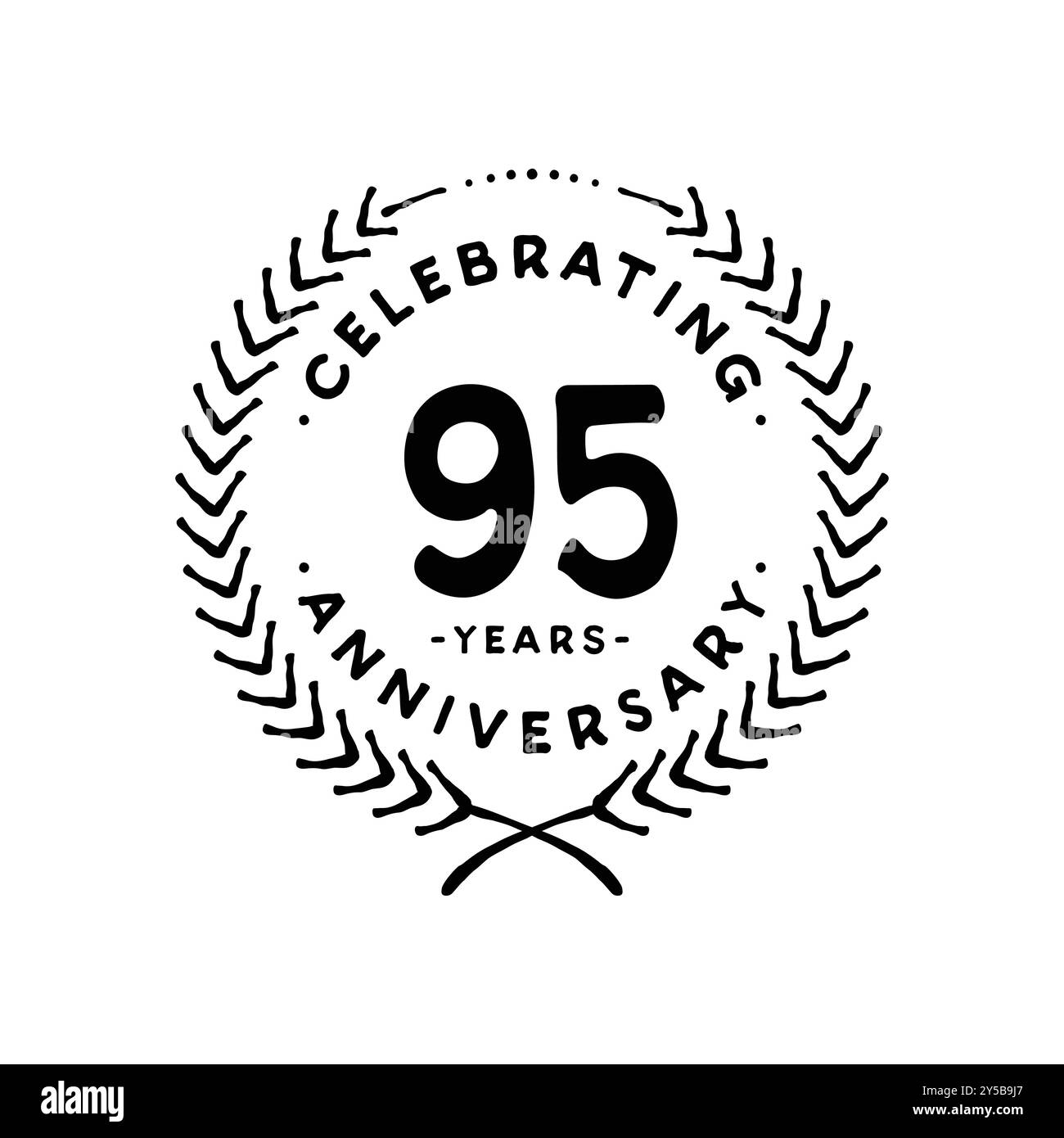 95 years design template. 95th vector and illustration Stock Vector ...