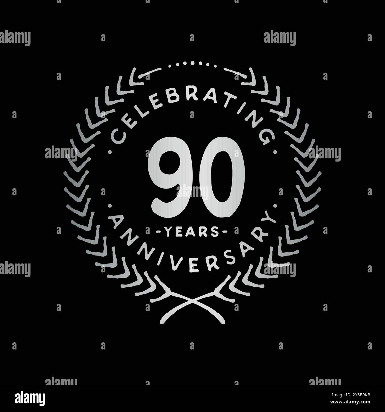 90 years design template. 90th vector and illustration Stock Vector ...