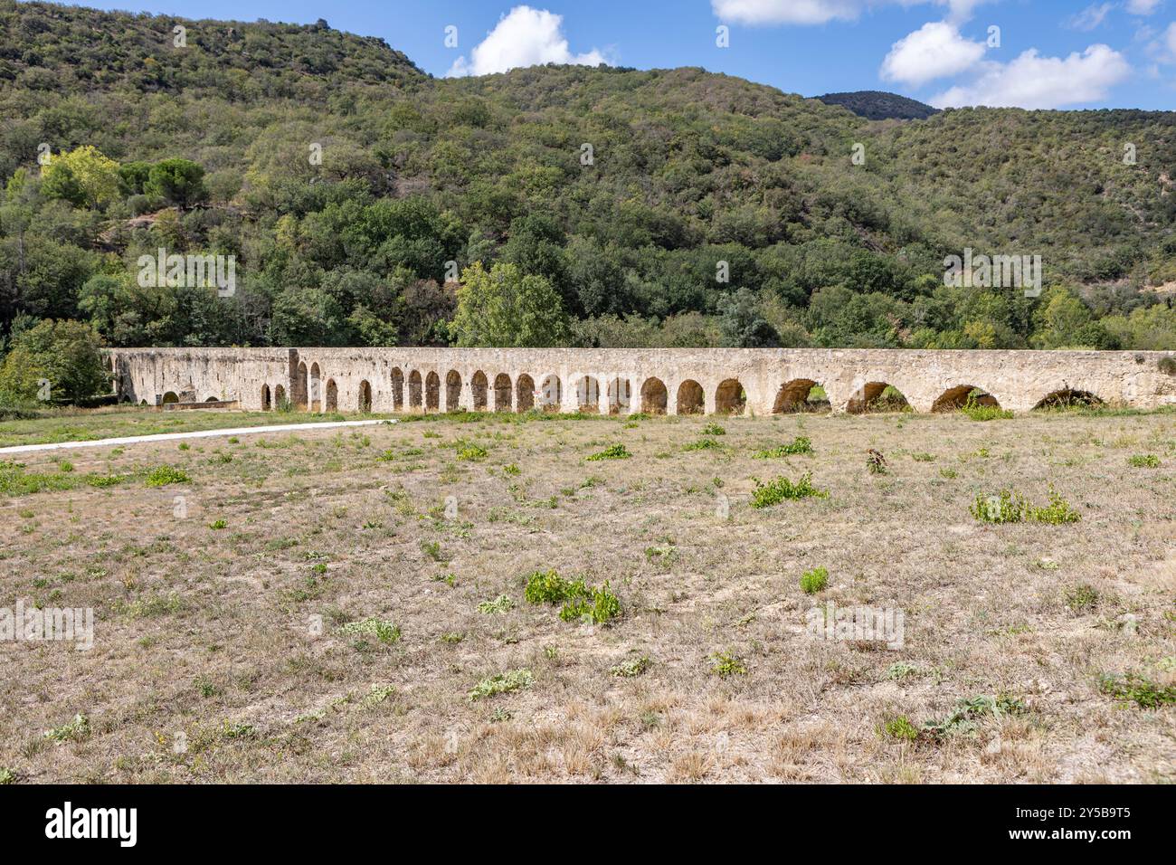 The Roman Aqueduct at Ansignan in the Pyrenees Orintales, France Stock ...