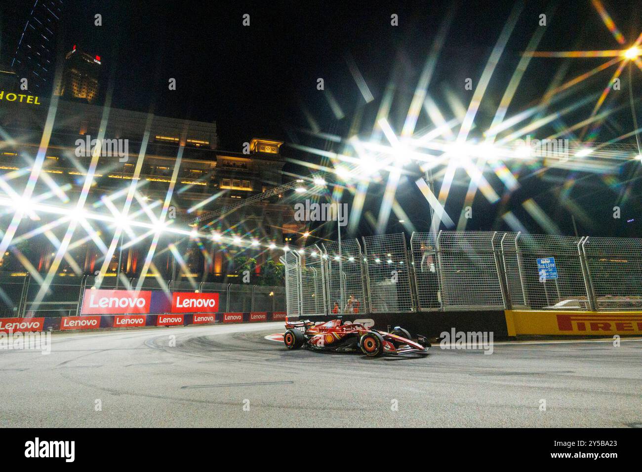 Carlos Sainz of Spain drives the (55) Ferrari SF-24 during the practice ...