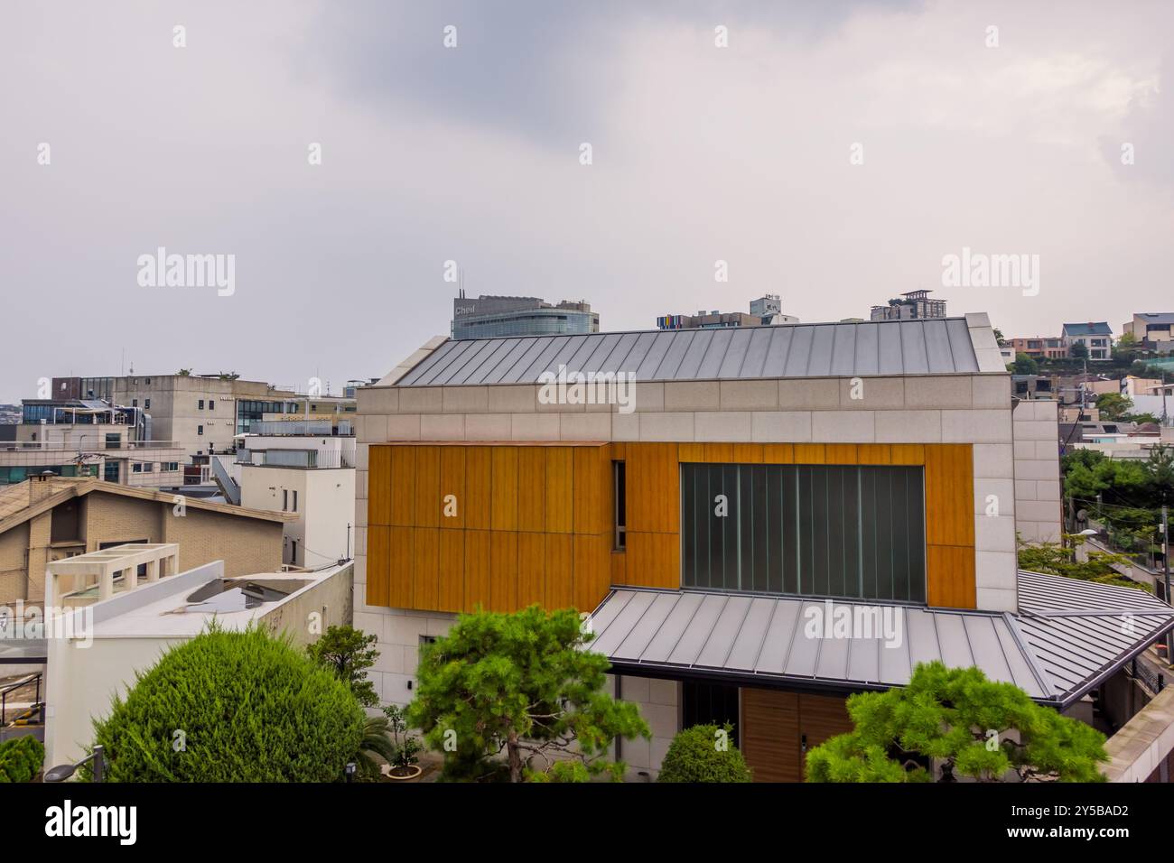 Seoul, Korea - August 27, 2024 - street view of the area of Hannam-dong ...