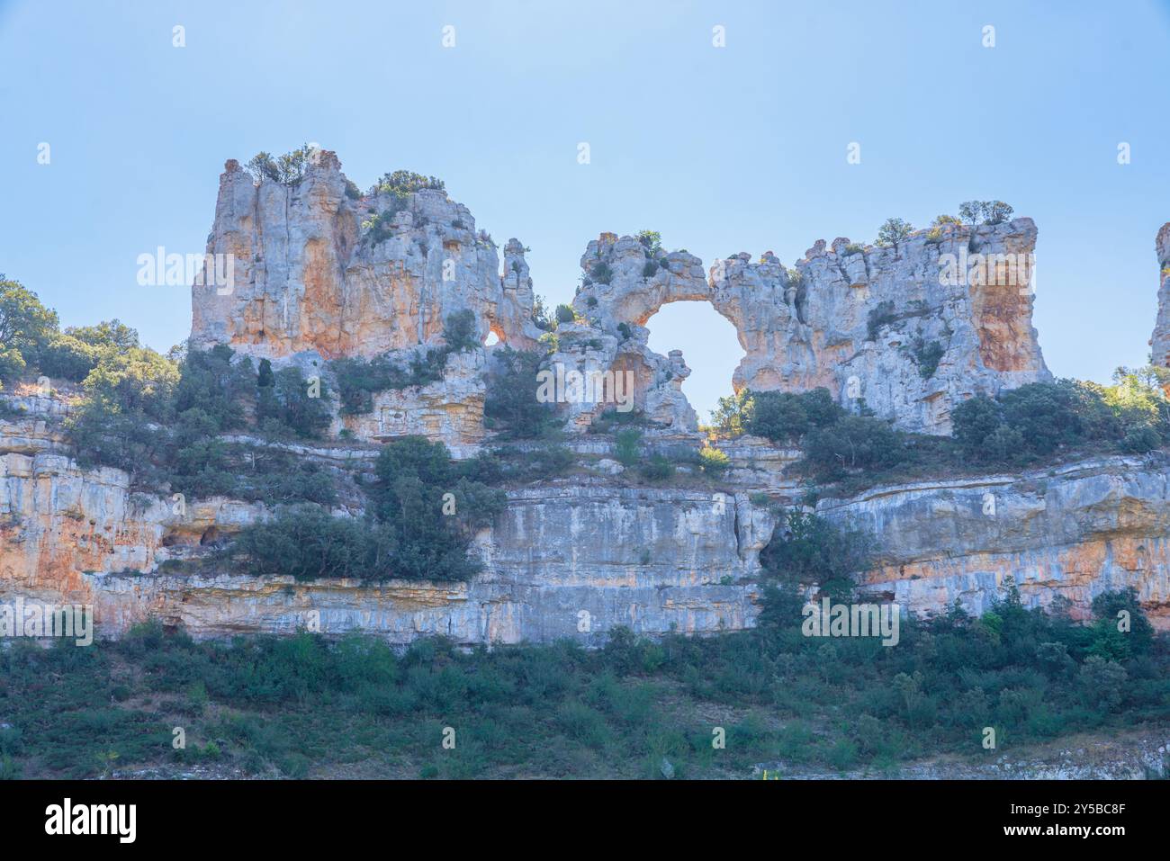 A bizarre rock formation in Orbaneja del Castillo, a beautiful town in ...