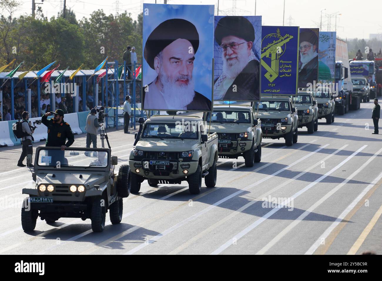Tehran, Iran. 21st Sep, 2024. Islamic Revolutionary Guard Corps cars ...