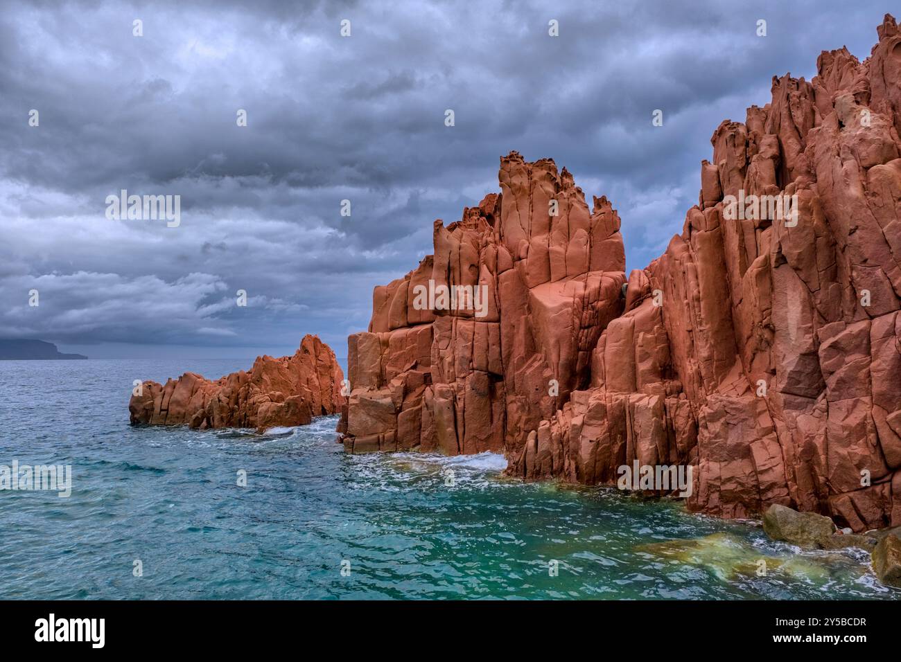 The so-called red rocks of Arbatax, rocce rosse, consisting of red ...