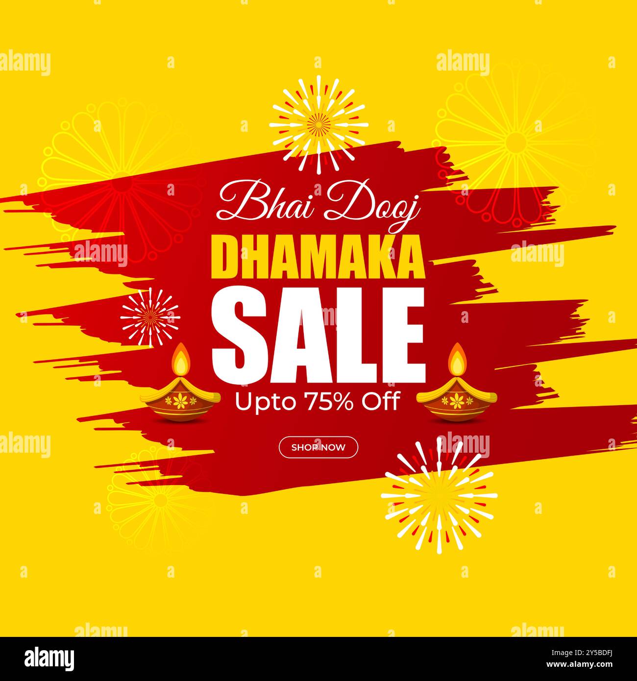 Vector illustration of Happy Bhai Dooj Sale social media feed template ...