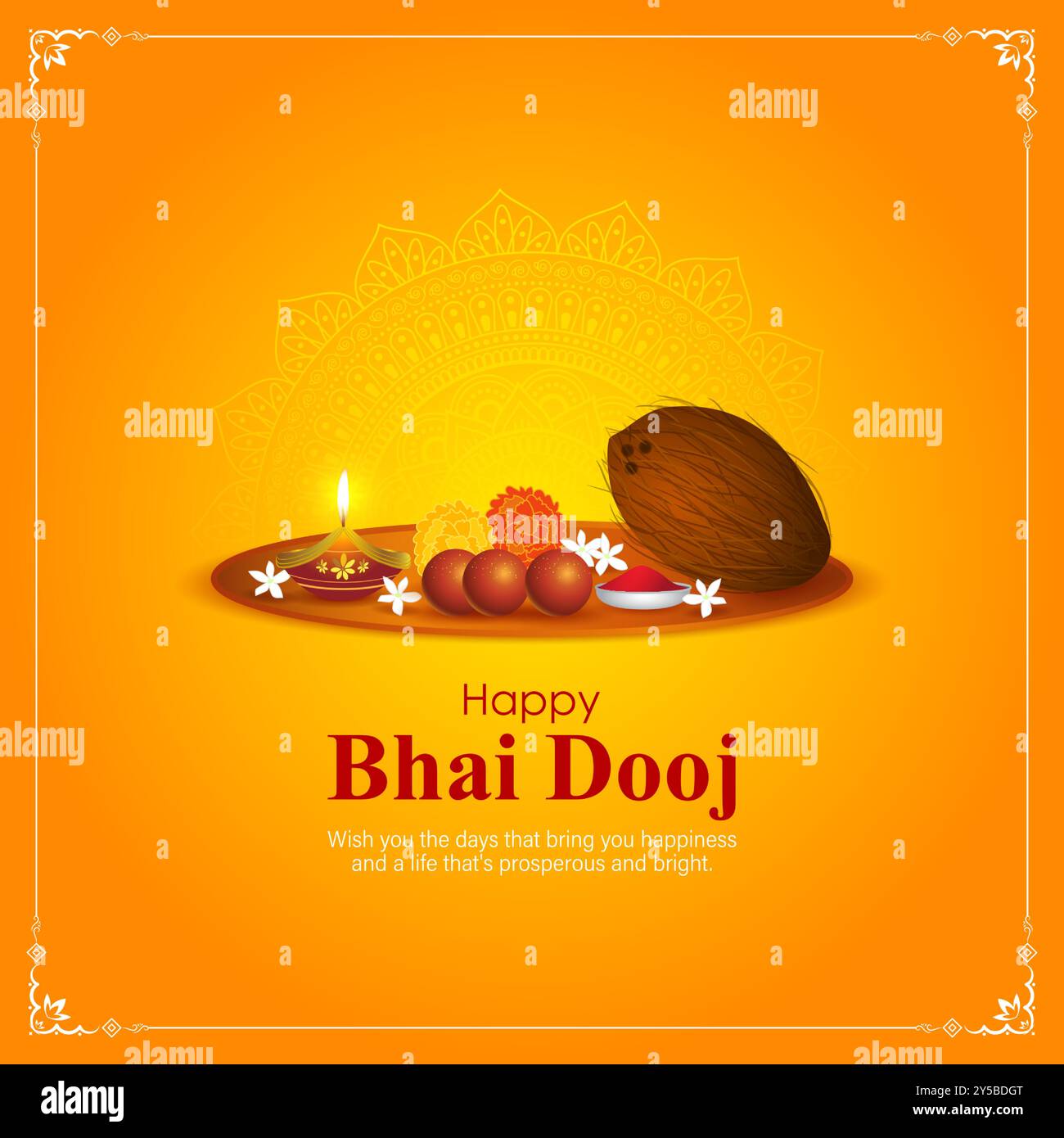 Vector illustration of Happy Bhai Dooj social media feed template Stock ...