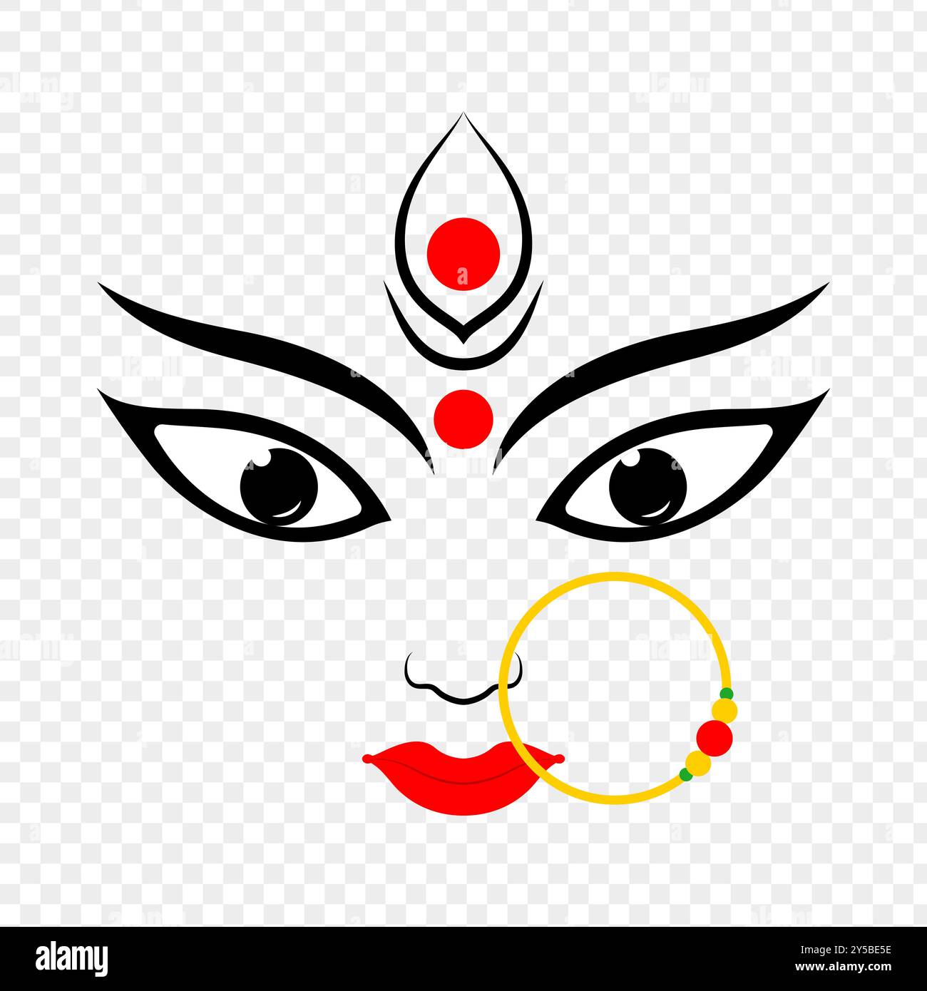 Beautiful maa durga face on transparent background Stock Vector Image & Art - Alamy
